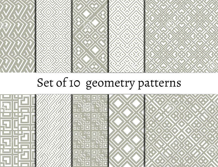 Vector Mono Line Backgrounds with Simple Patterns Stock Vector ...