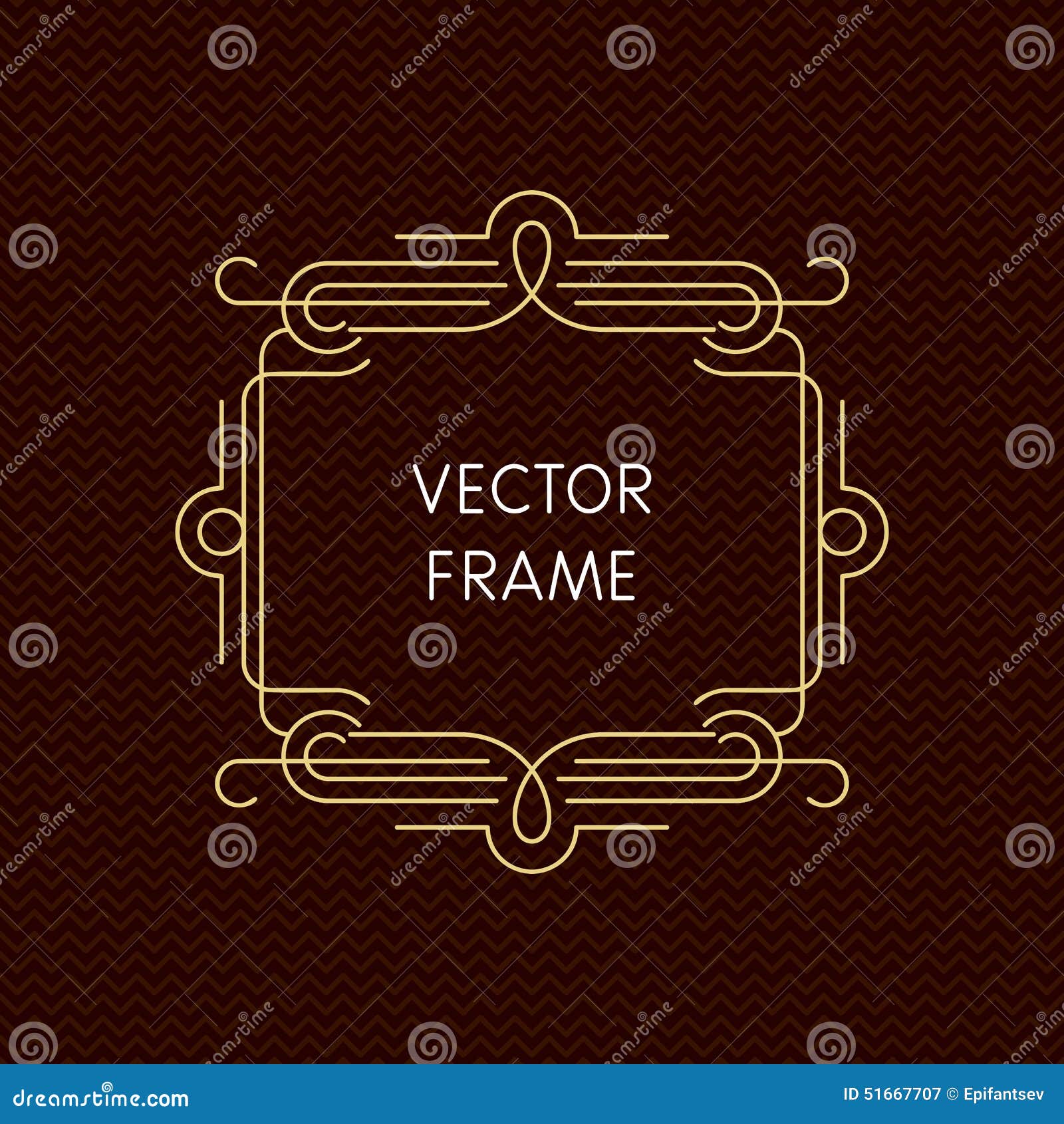 Vector Mono Line Frame with Copy Space Stock Vector - Illustration of ...