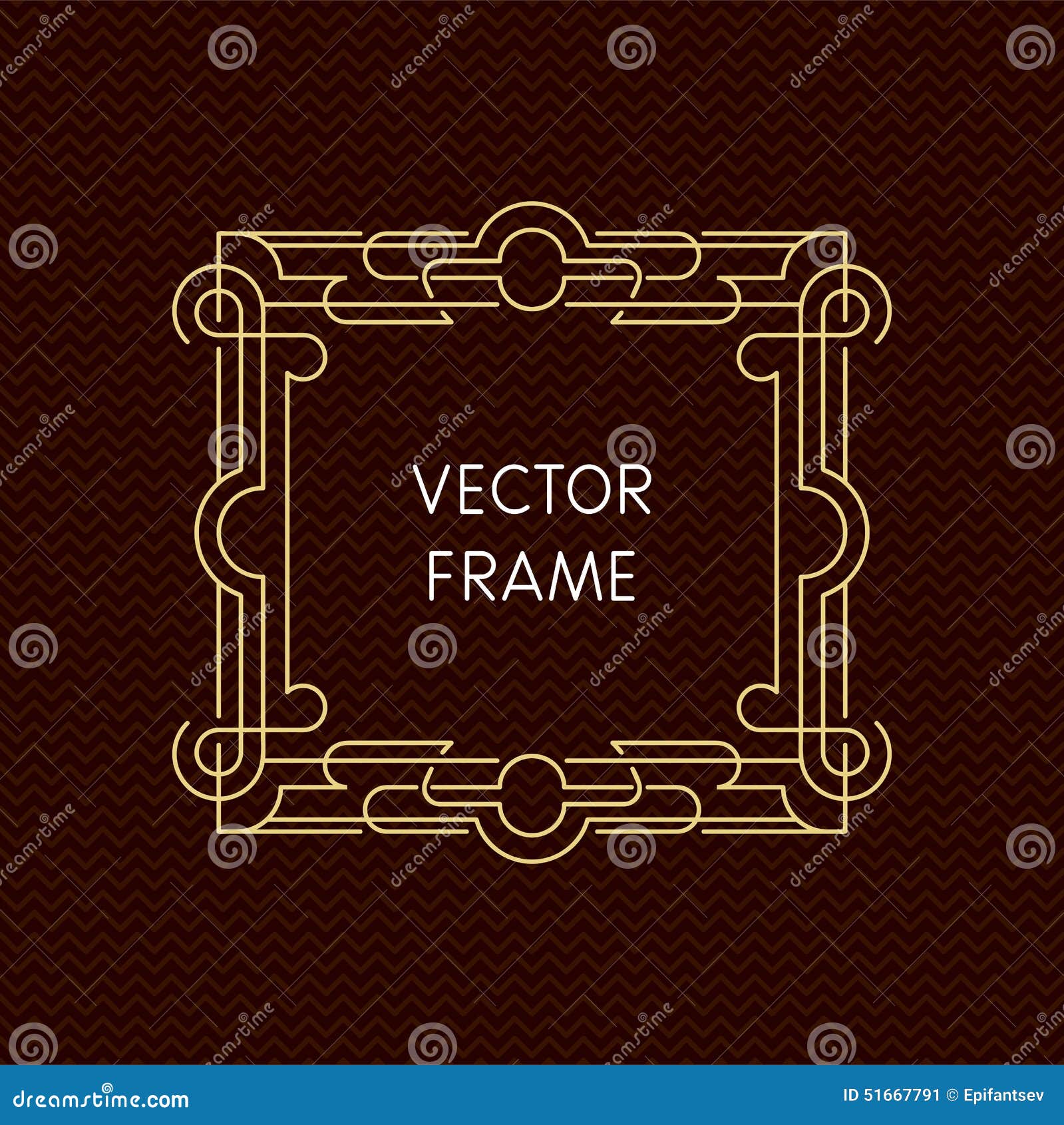 Vector Mono Line Frame with Copy Space Stock Vector - Illustration of ...