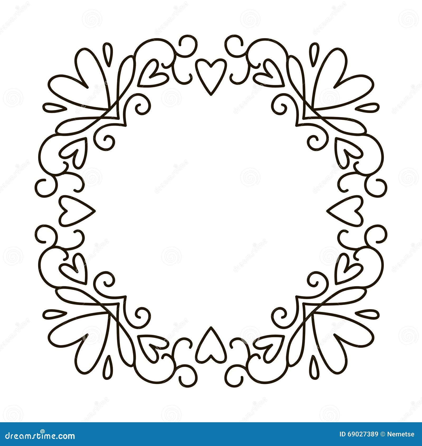 Vector mono line frame stock vector. Illustration of luxury - 69027389