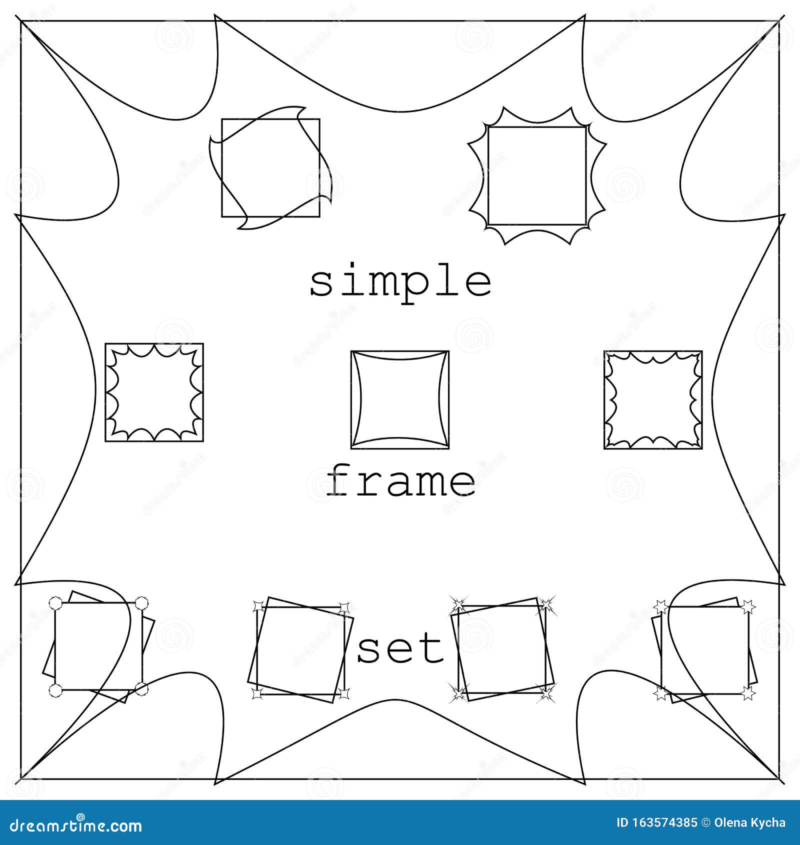 Set Of Outline Emblems And Monogram Badges Royalty-Free Stock Photo ...