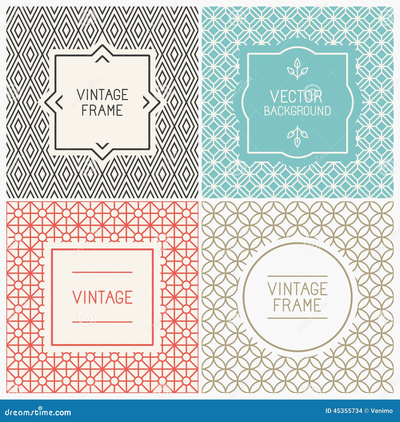 Vector Mono Line Graphic Design Templates Stock Vector - Illustration ...