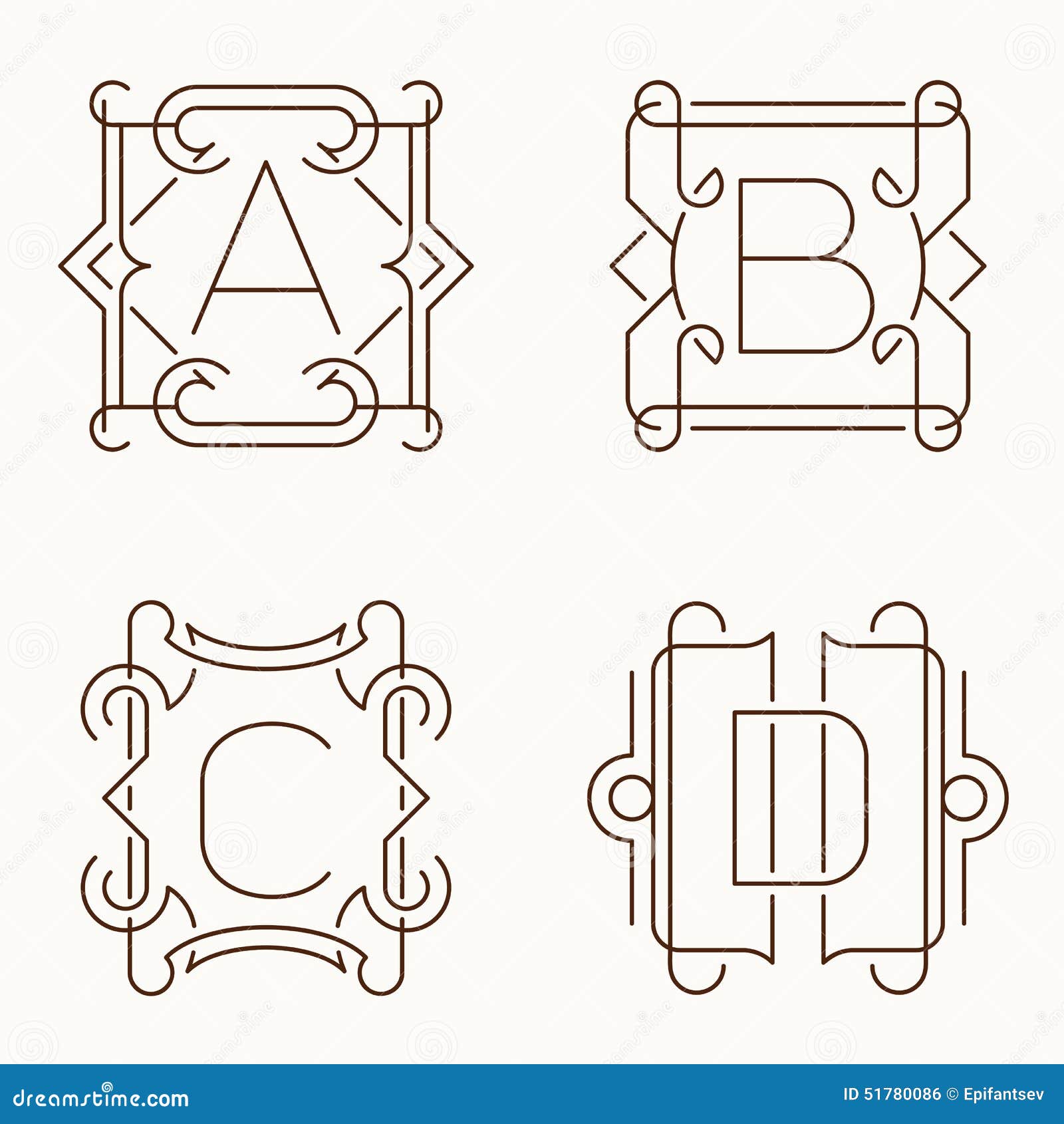 Mono Line Frame. Simple Certificate Border. Template Vector ...