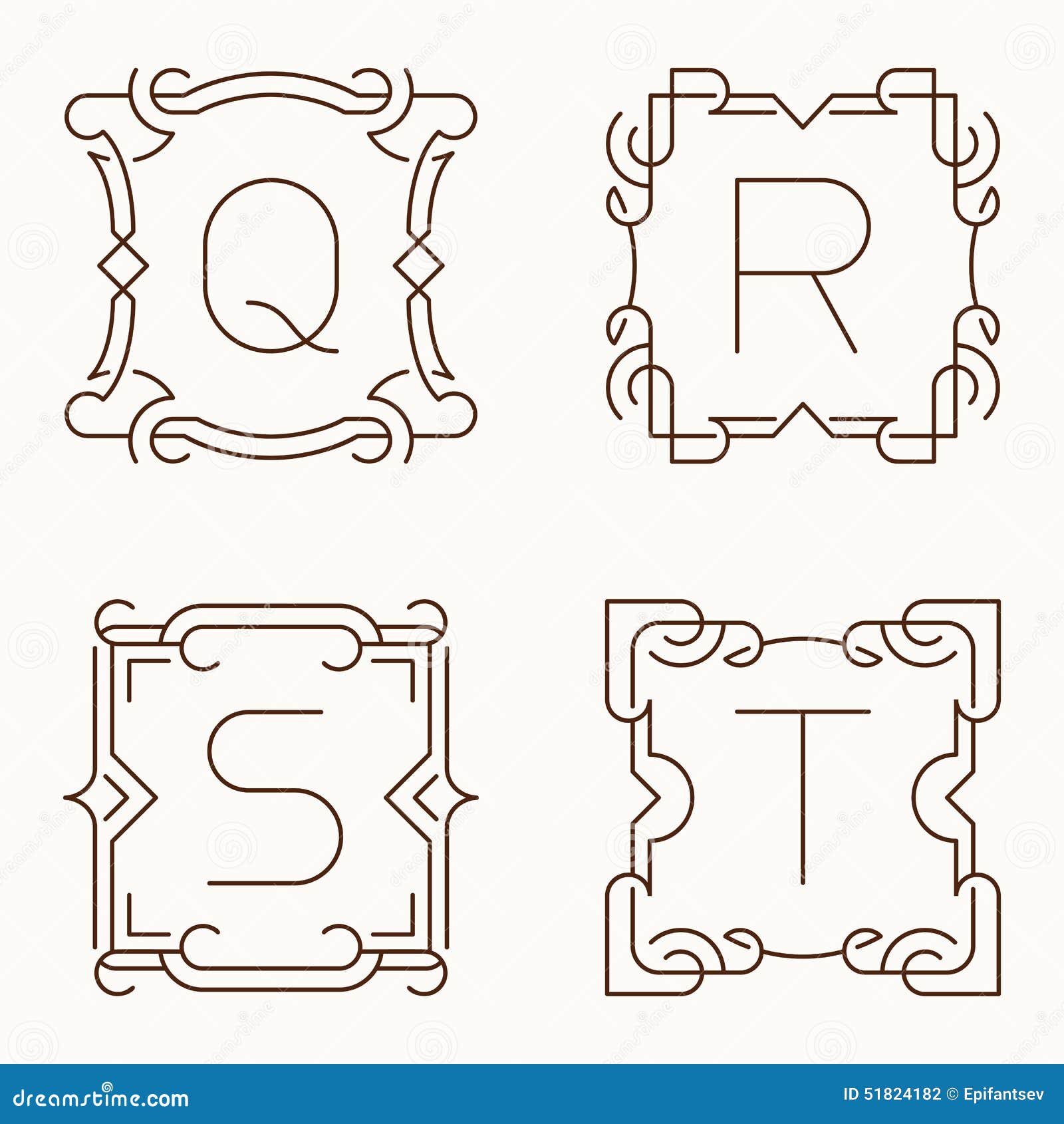 Mono Line Frame. Simple Certificate Border. Template Vector ...