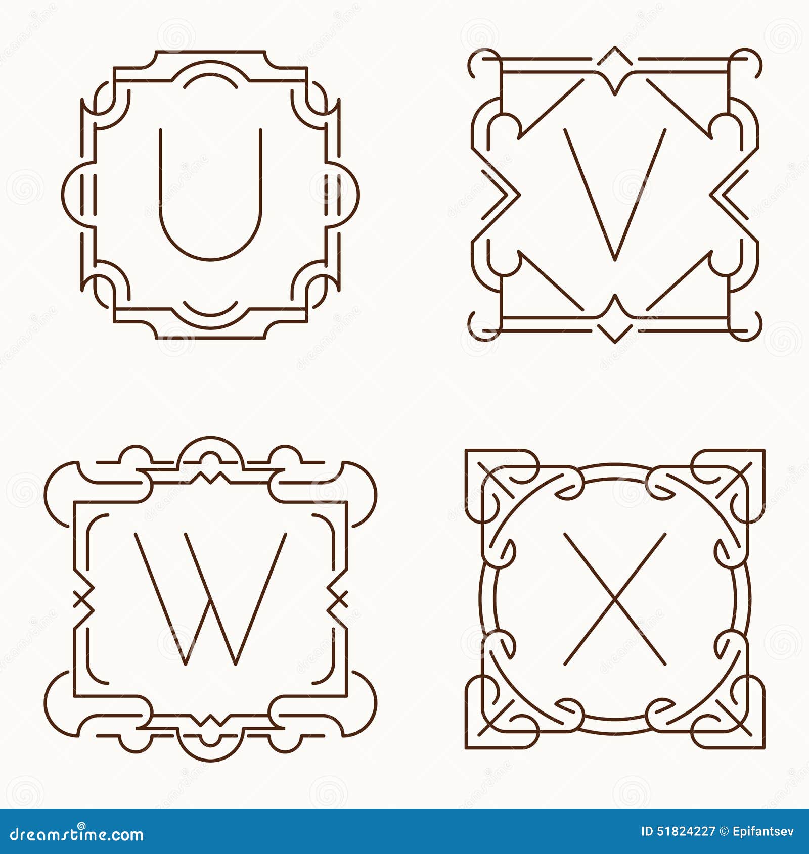 Mono Line Frame. Simple Certificate Border. Template Vector ...