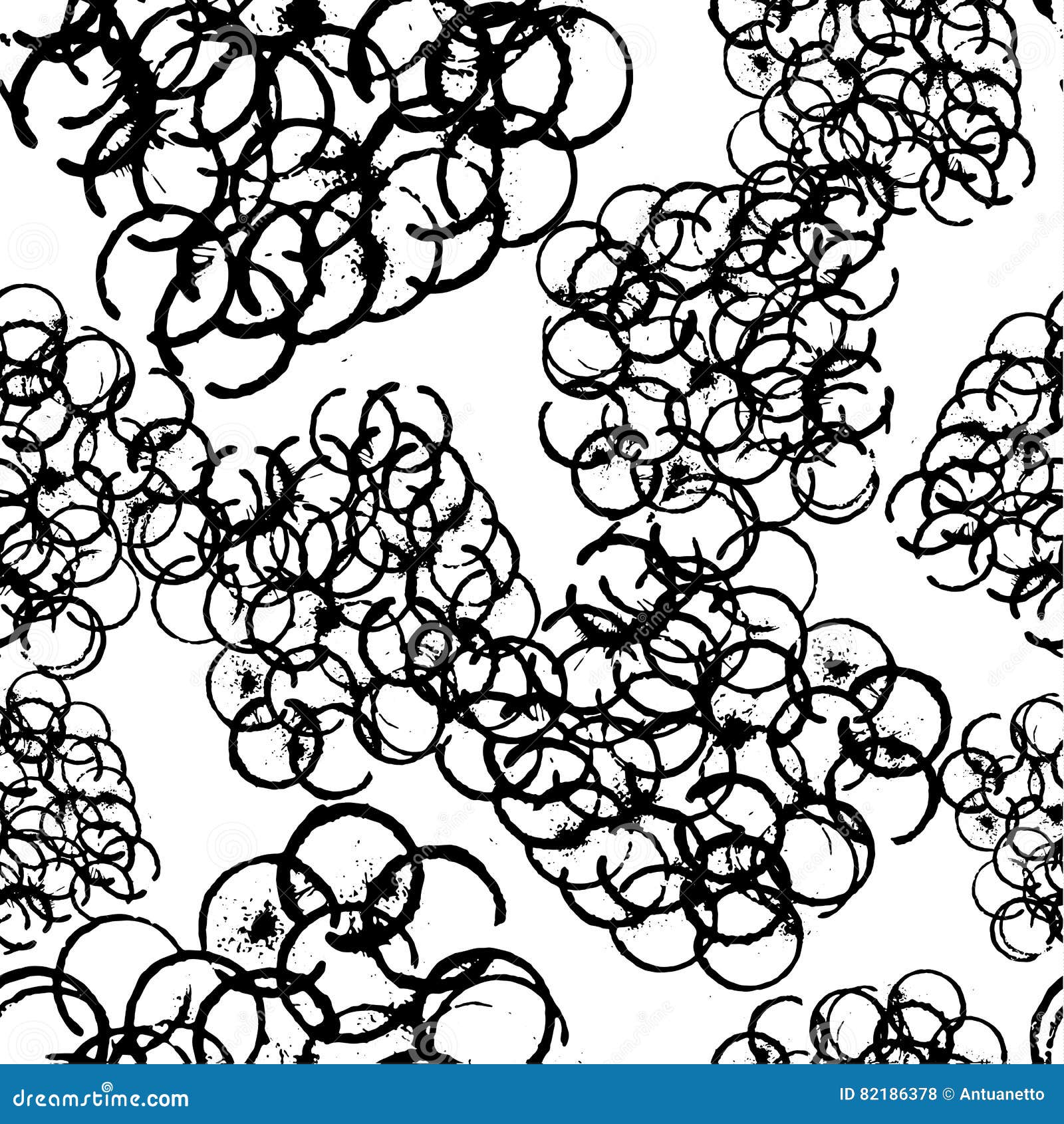 Vector Monochrome Circles Seamless Pattern Design Stock Vector ...