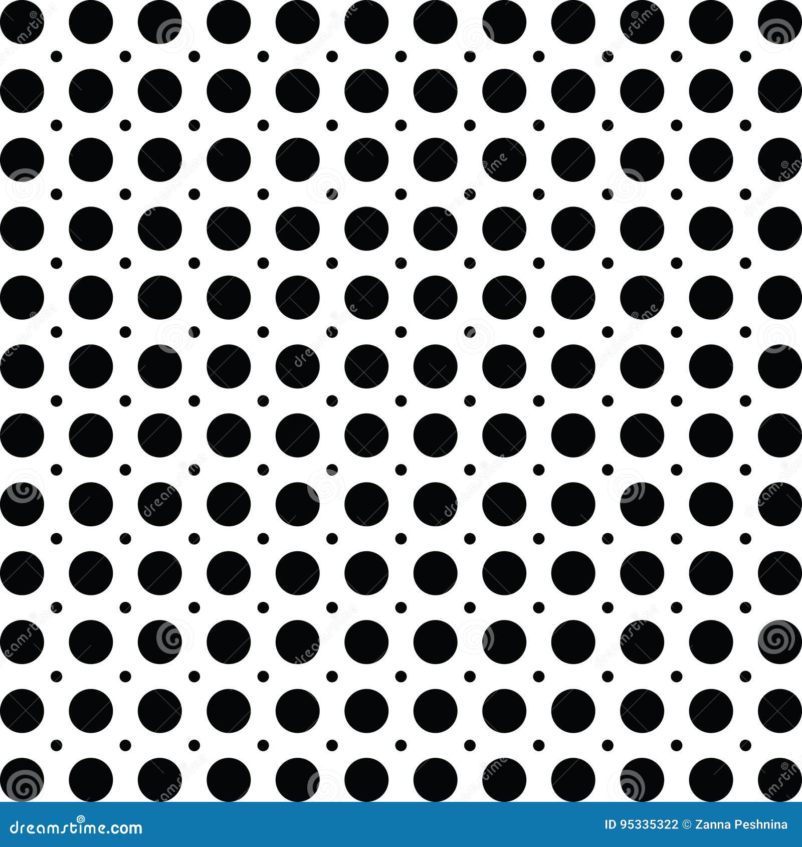 Vector Monochrome Dotted, Polka Dot Pattern. Stock Vector ...