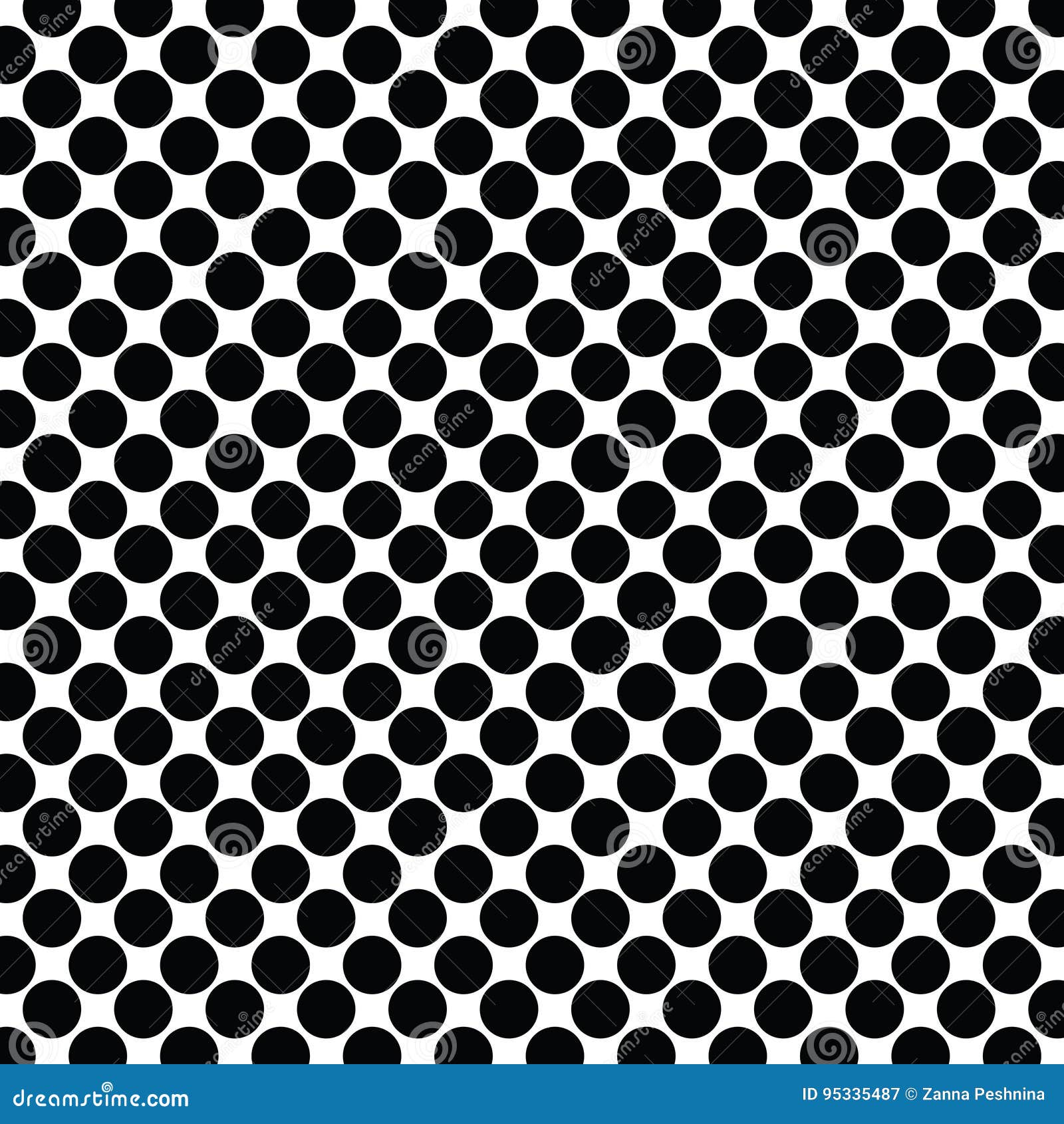 Vector Monochrome Dotted Polka Dot Pattern Stock Illustration