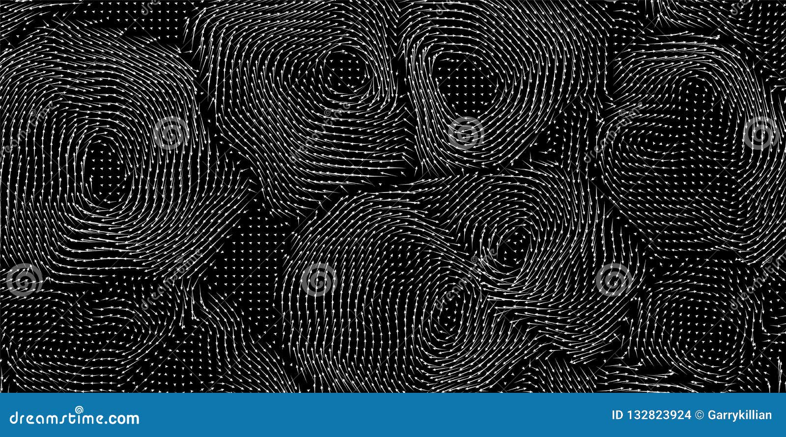 Vector Monochrome Field Visualization of Forces. Magnetic or ...