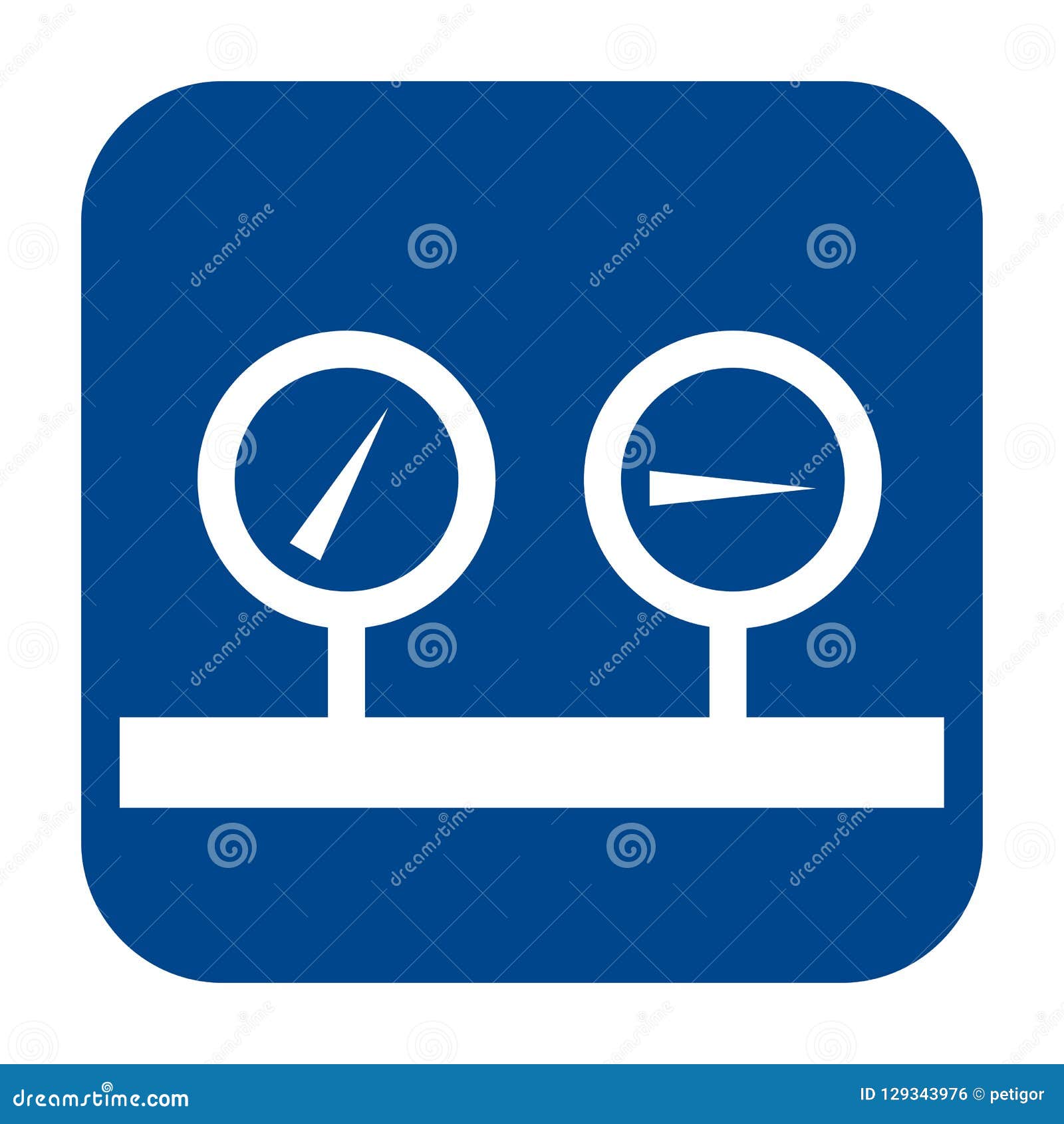 Vector Flat Design Icon of Manometer. Stock Vector - Illustration of ...