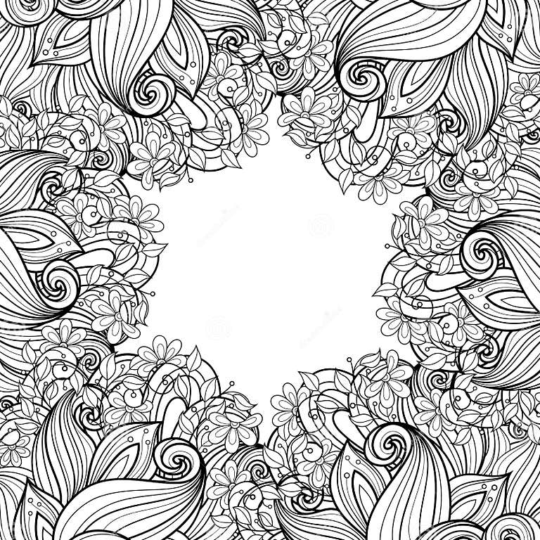 Vector Monochrome Floral Background Stock Vector Illustration Of Deco