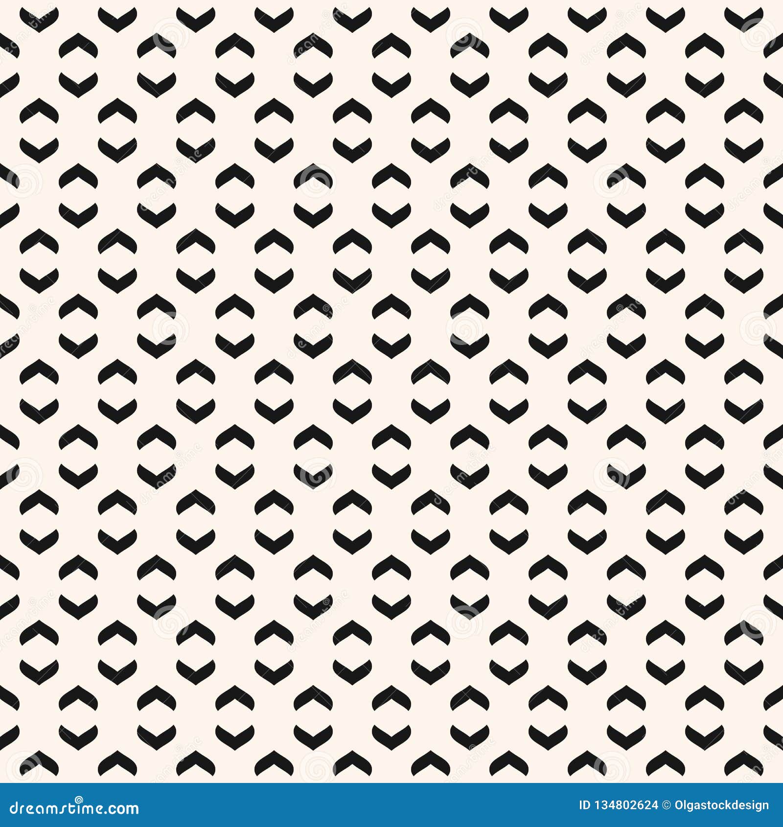 Vector Monochrome Geometric Minimalist Seamless Pattern with Curved ...