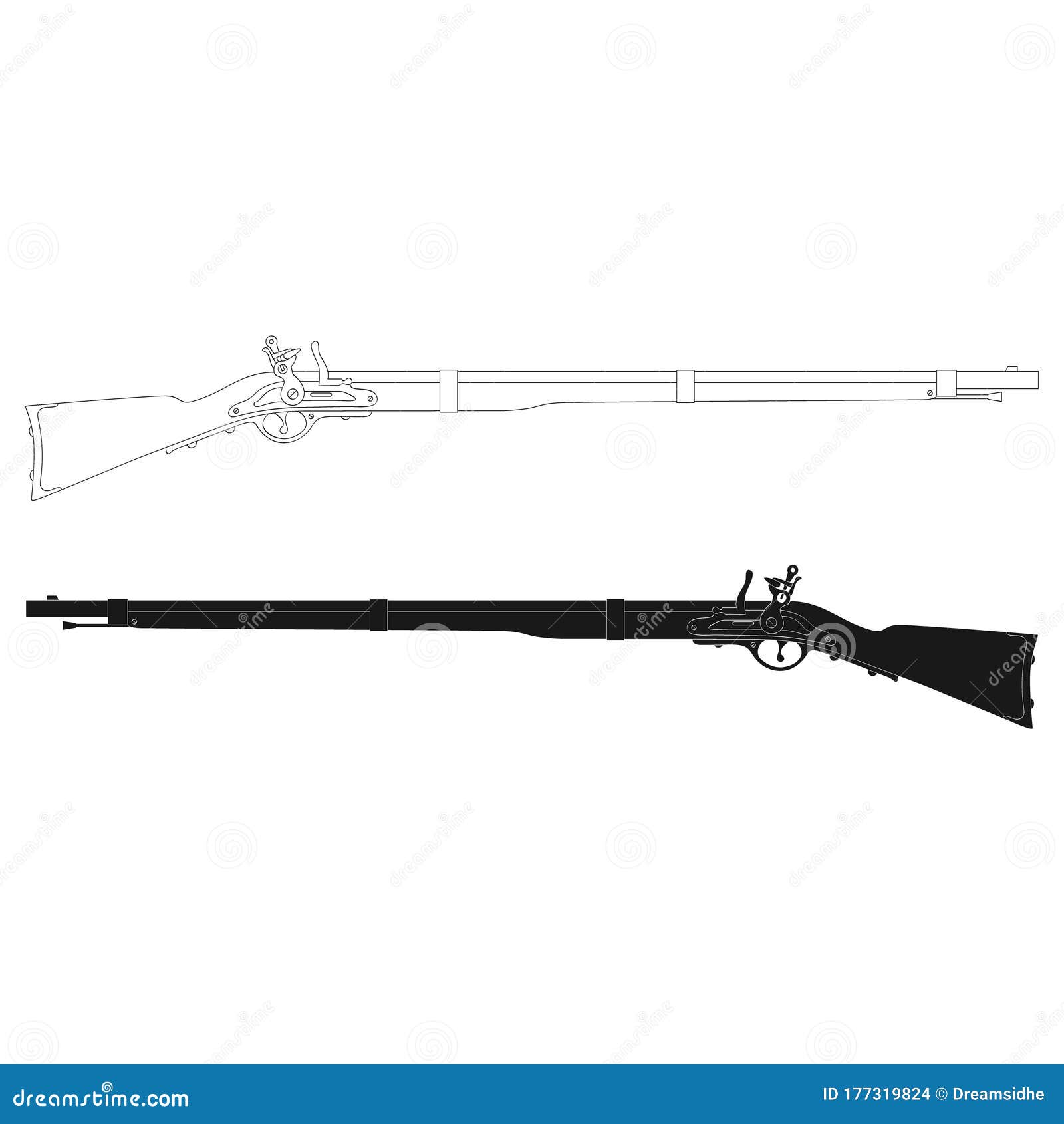 Antique Rifle On A Wooden Surface Stock Image | CartoonDealer.com ...