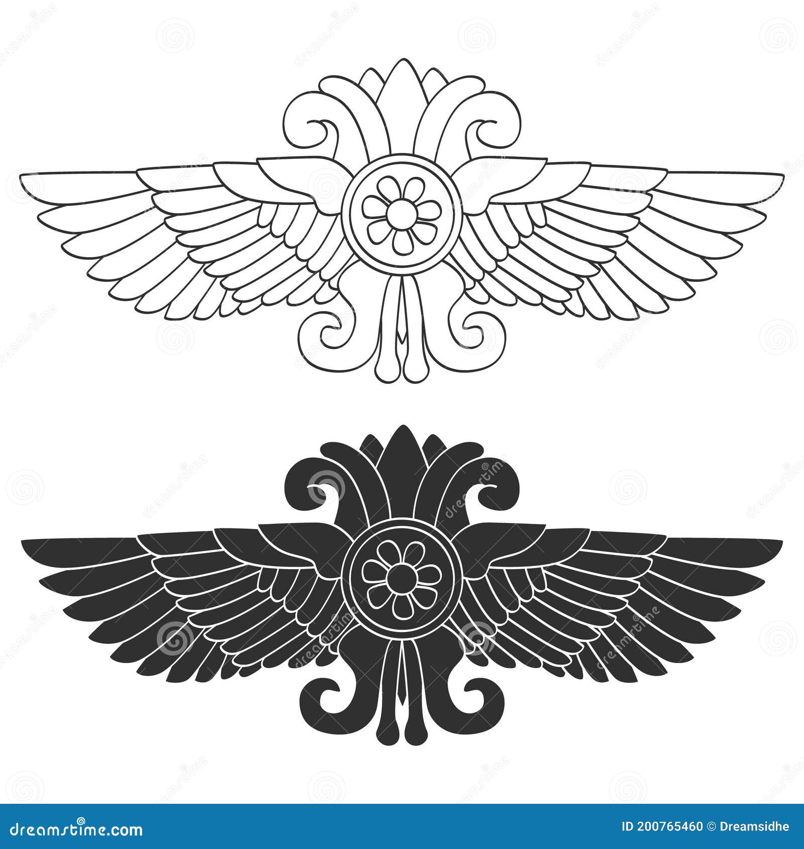 Vector Monochrome Icon Set with Ancient Hittite Symbol Winged Sun Stock ... Vector Monochrome Icon Set with Ancient Hittite Symbol Winged Sun Stock ...