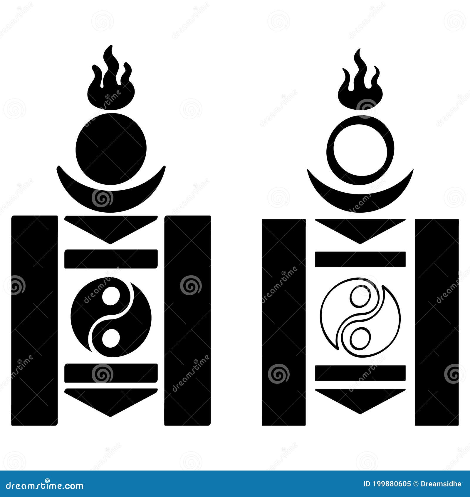 Vector Monochrome Icon With Soyombo Symbol | CartoonDealer.com #199880605