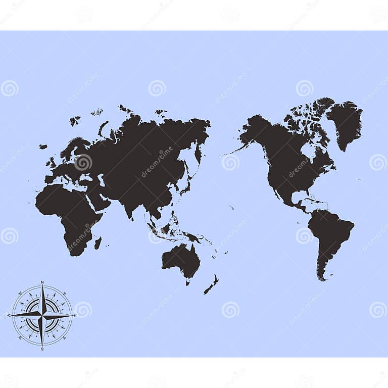 Vector Pacific Centred World Map Stock Vector - Illustration of ...