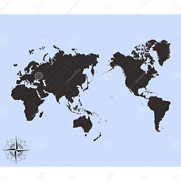 Vector Pacific Centred World Map Stock Vector - Illustration of graphic ...