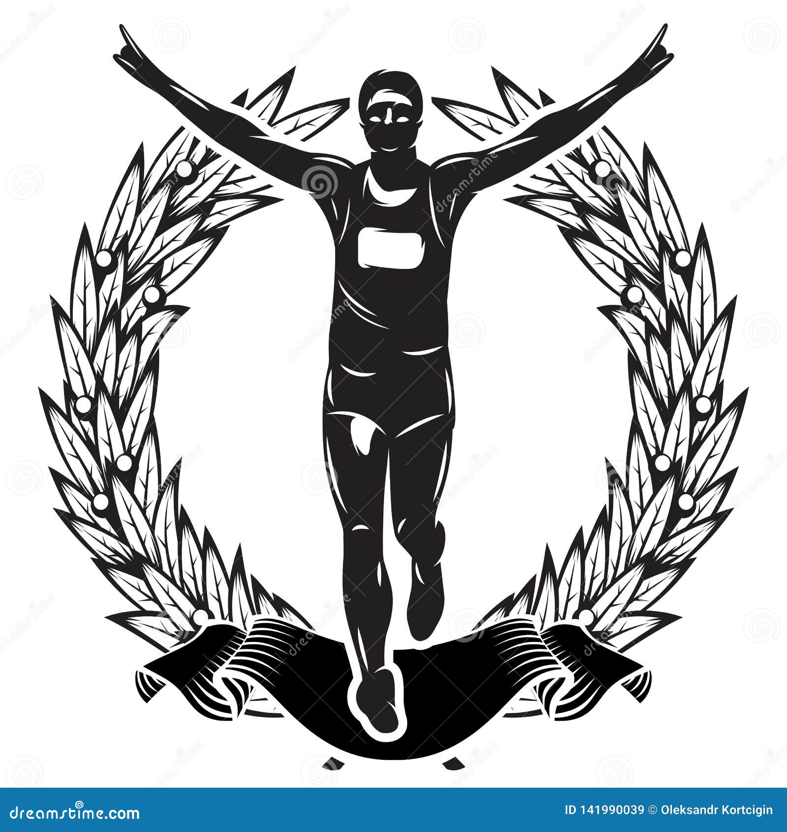 Vector Monochrome Pattern on a Sports Theme for a Marathon with Man ...