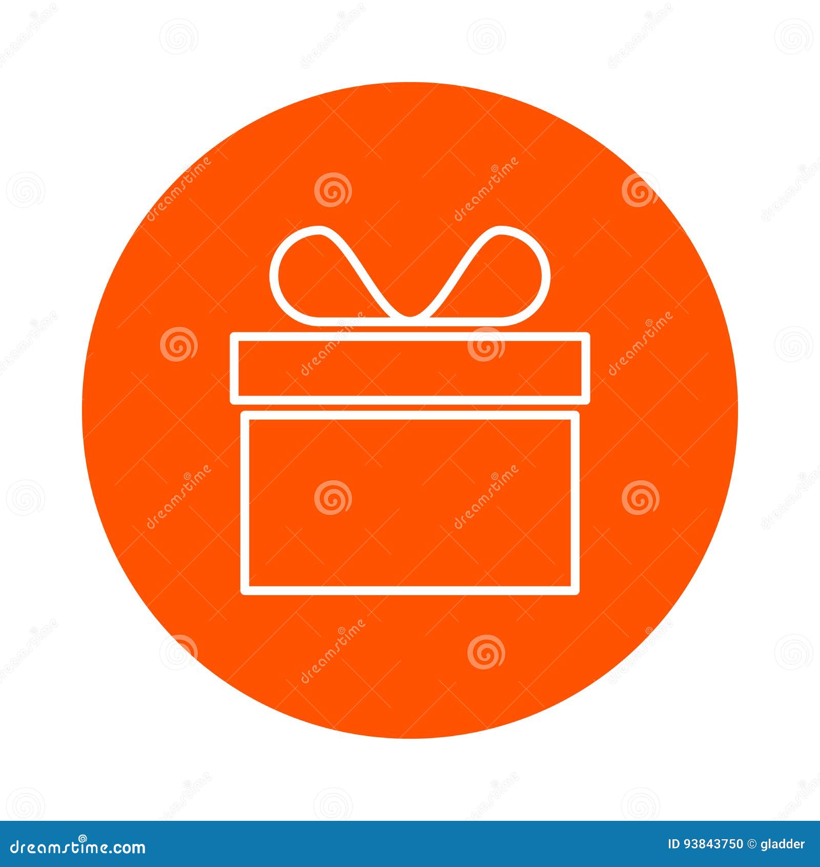 Vector Monochrome Round Gift Icon in a Box with a Bow, Flat Style Stock ...
