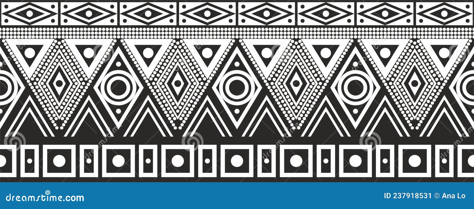 Vector Monochrome Seamless Native American Border | CartoonDealer.com ...
