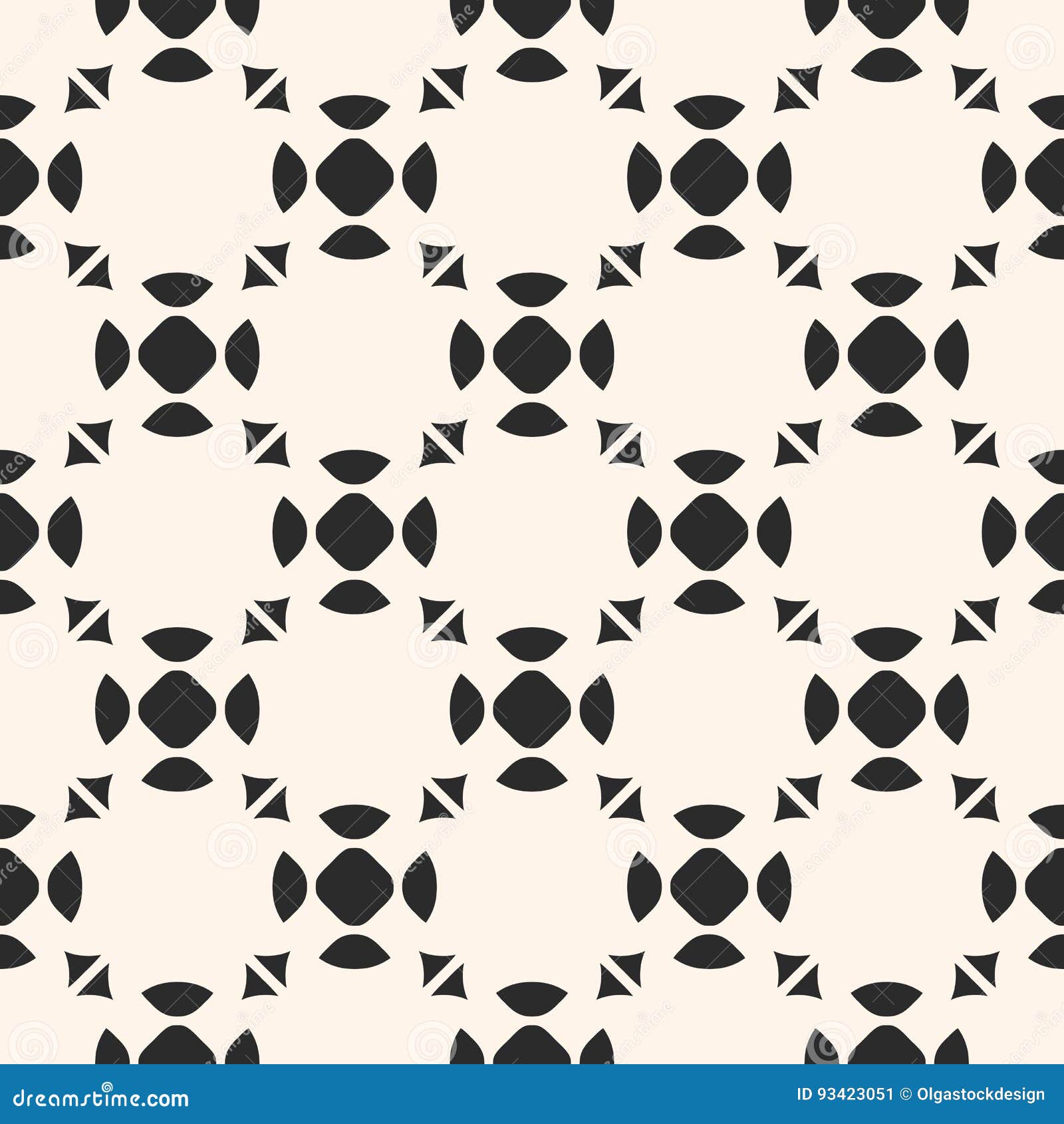 Vector Monochrome Seamless Pattern. Funky Abstract Texture Stock Vector ...