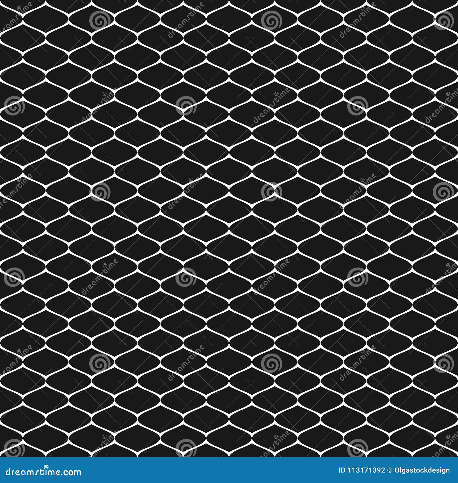 Vector Monochrome Seamless Pattern of Mesh, Lattice, Grid, Fishnet ...