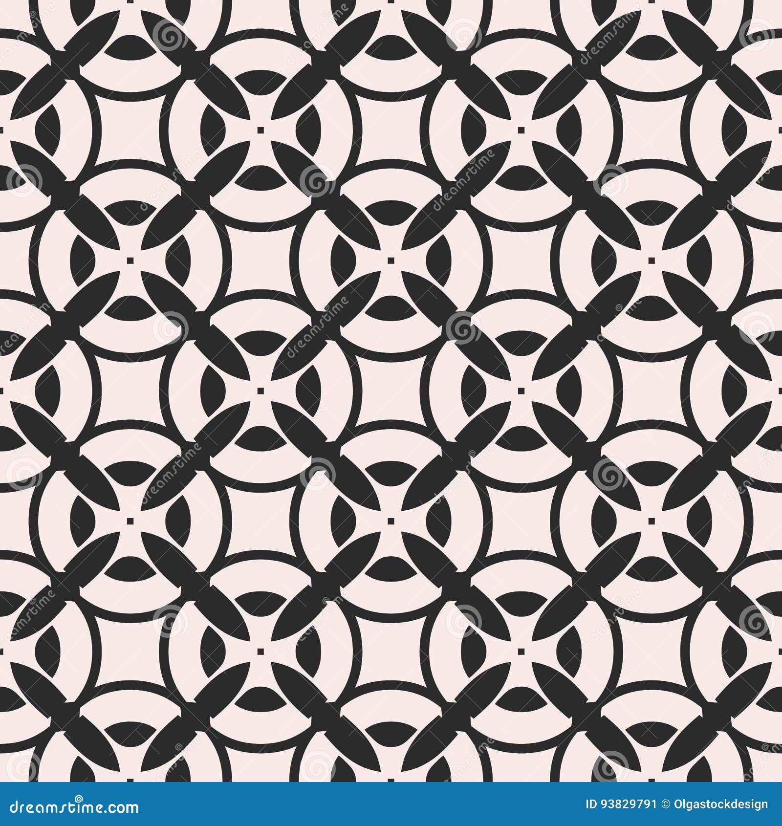Vector Monochrome Seamless Pattern, Repeat Mosaic Texture Stock Vector ...
