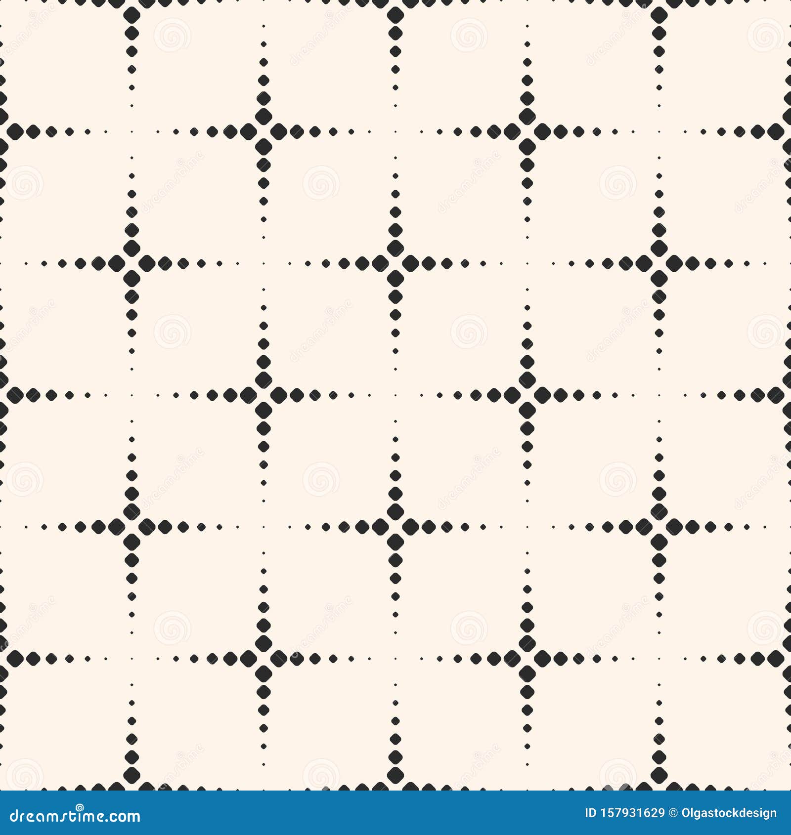 Vector Monochrome Seamless Pattern, Texture with Dotted Shapes, Flash ...