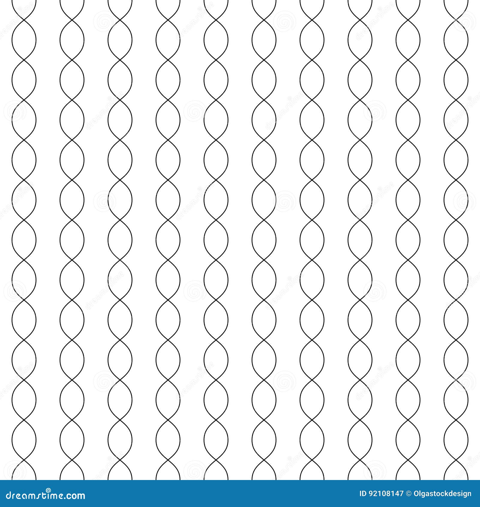 Vector Monochrome Seamless Pattern, Vertical Chains Stock Vector ...