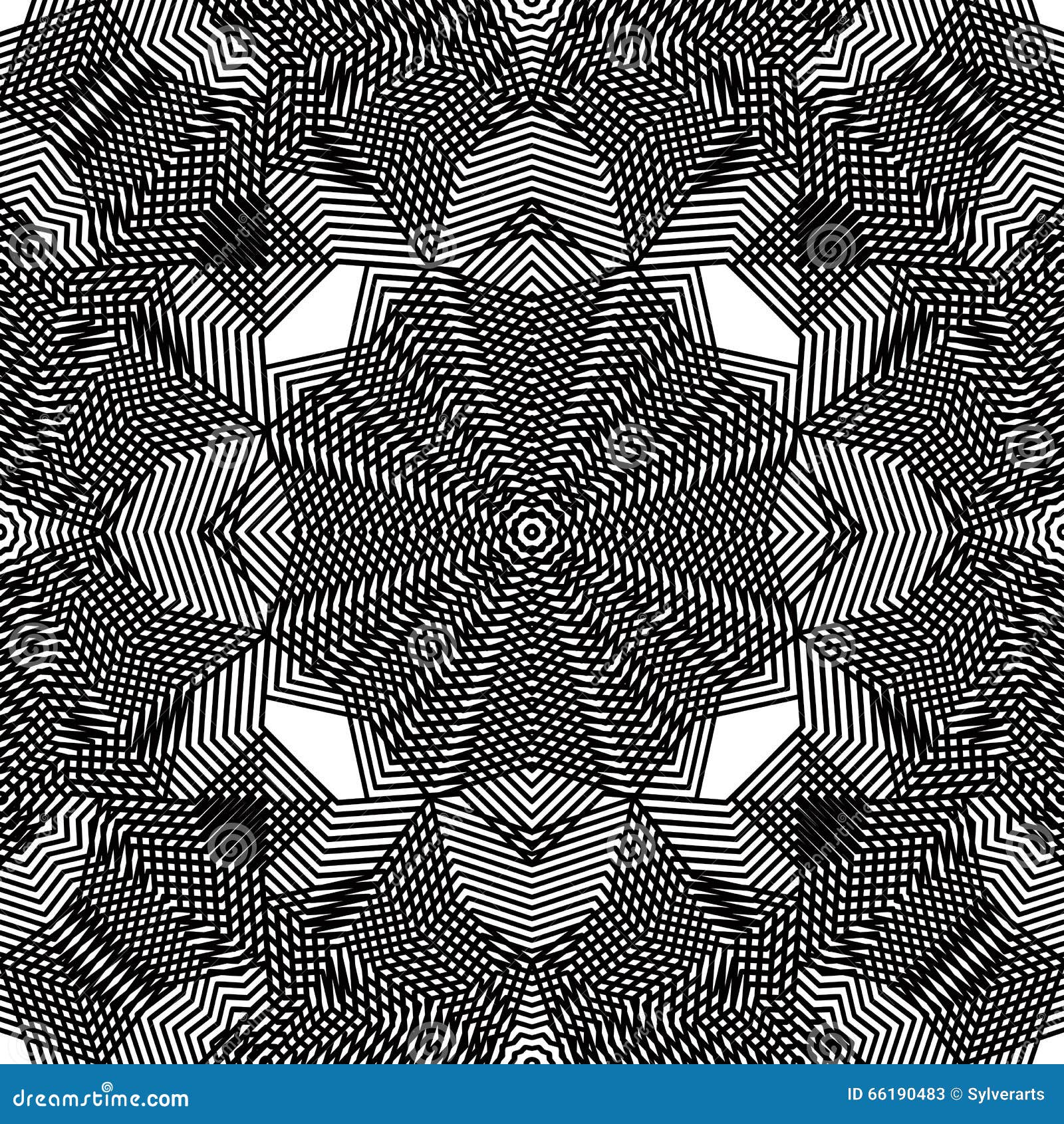 Vector Monochrome Stripy Illusive Endless Pattern, Art Continuous ...