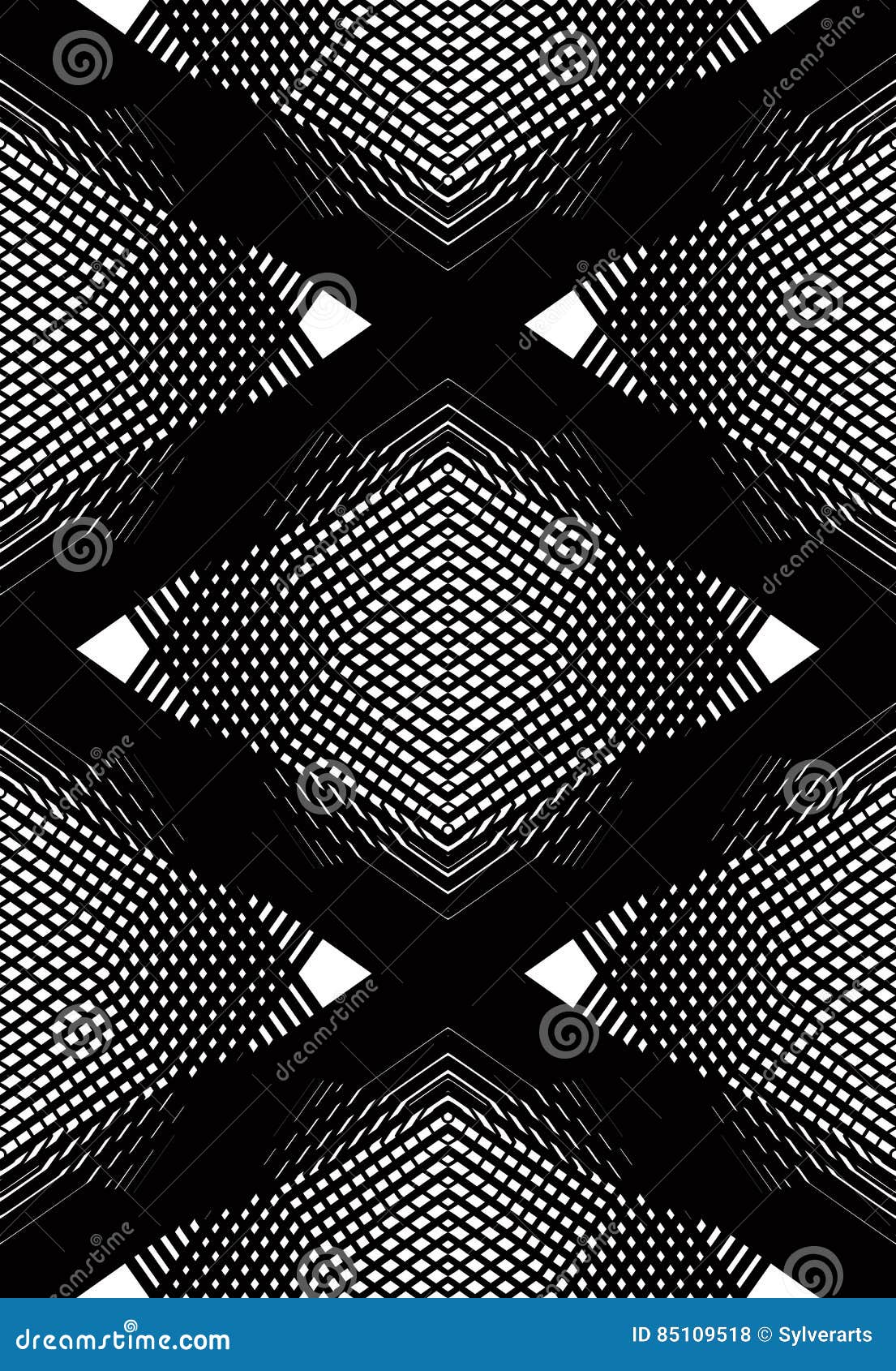 Vector Monochrome Stripy Illusive Endless Pattern, Art Continuous ...
