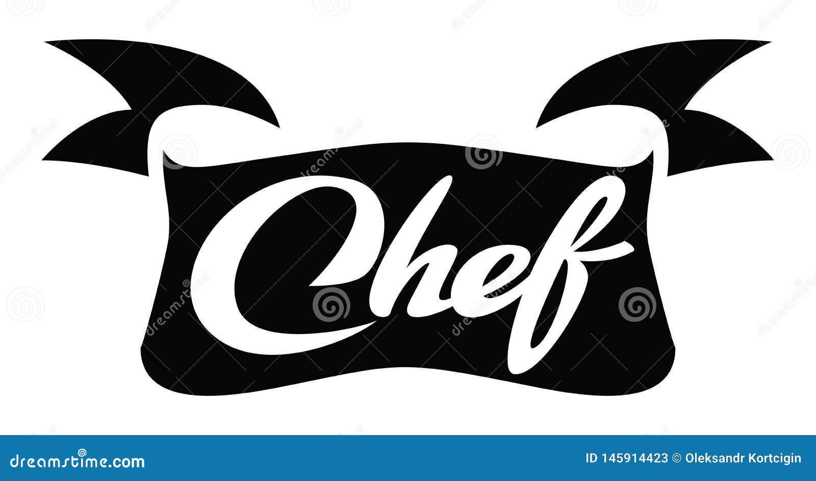 Vector Monochrome Template with Calligraphic Lettering Chef Stock ...