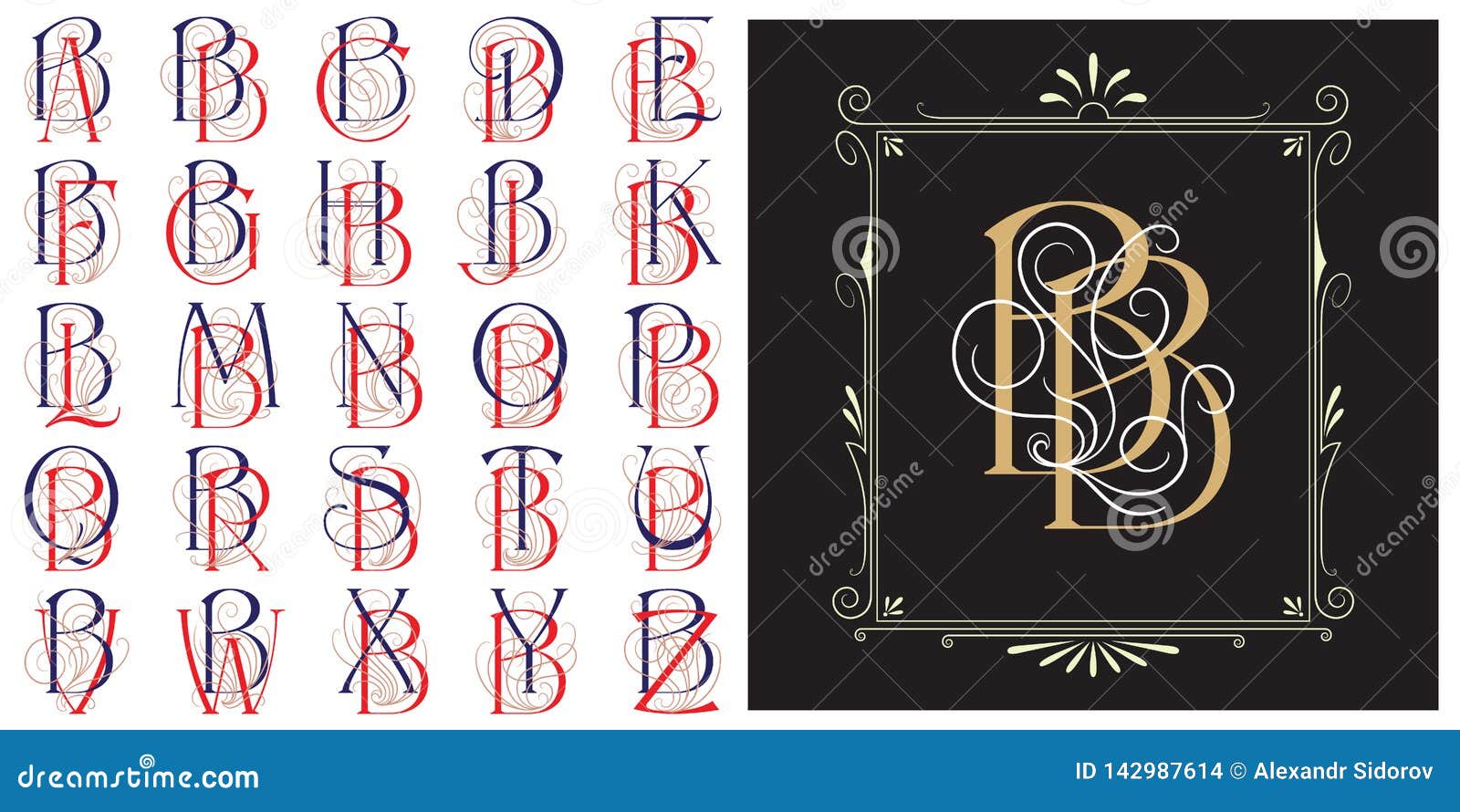 Vector Monogram for Wedding, Invitations or Greeting Cards Stock Vector ...