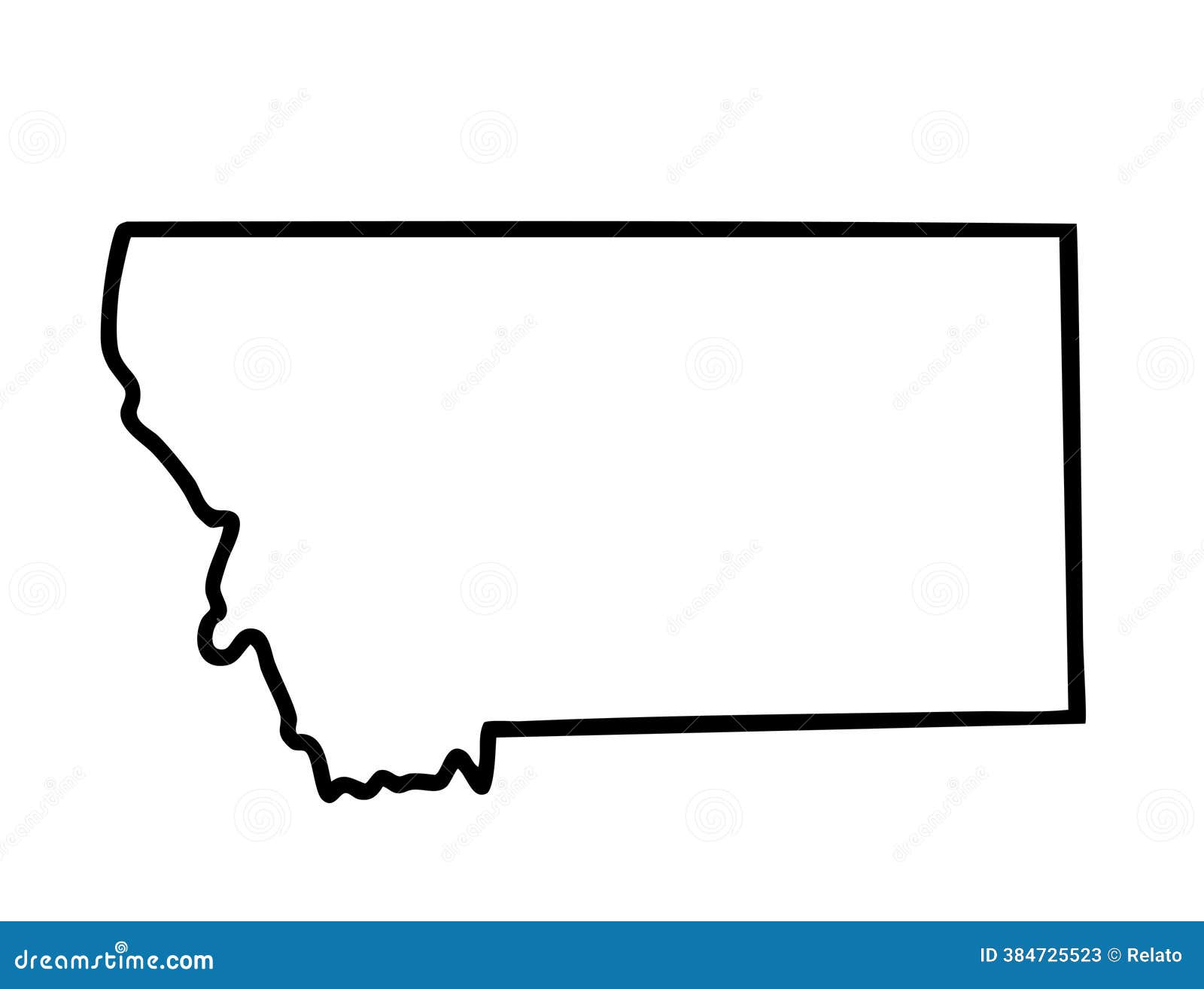 Montana Map Outline Vector Design Template. Editable Stroke ...
