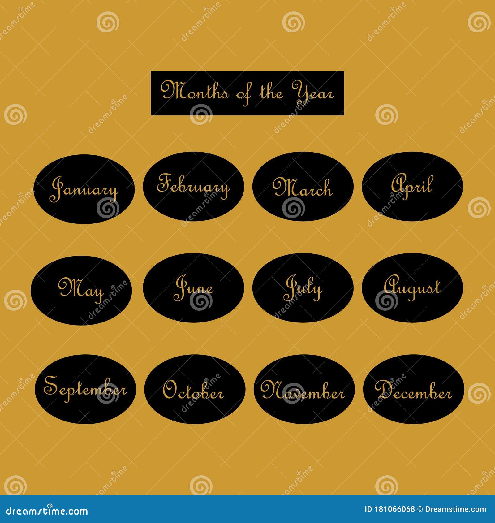 Months of the Year Vector Illustration Stock Vector - Illustration of ...