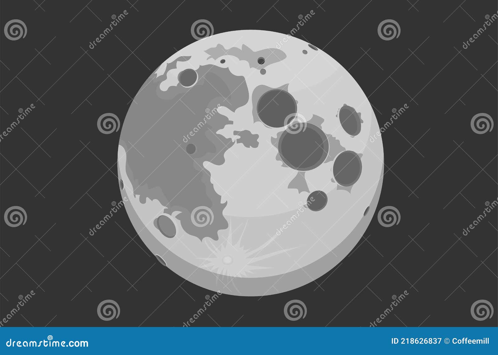 Vector Moon on Black Sky in Simple Cartoon Style Stock Vector ...
