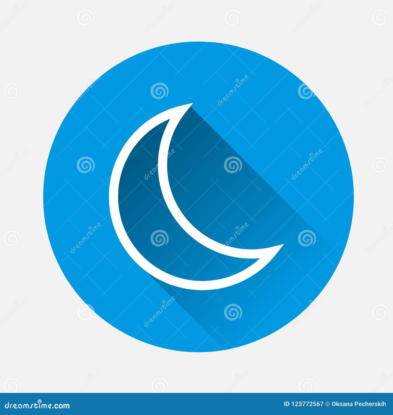 Vector Moon Icon. Sleep Icon on Blue Background Stock Vector ...