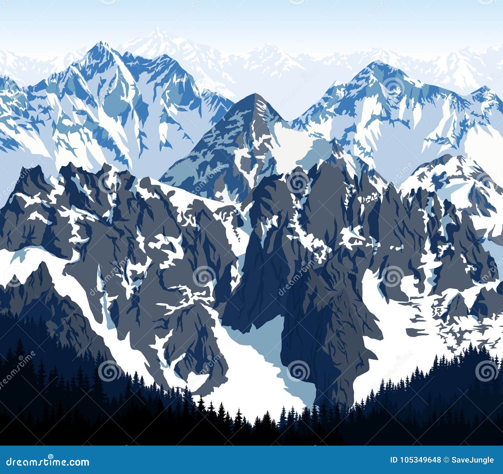 Dolomite Mountains, Popular Peaks For Climbing. Dolomite Alps Vector ...