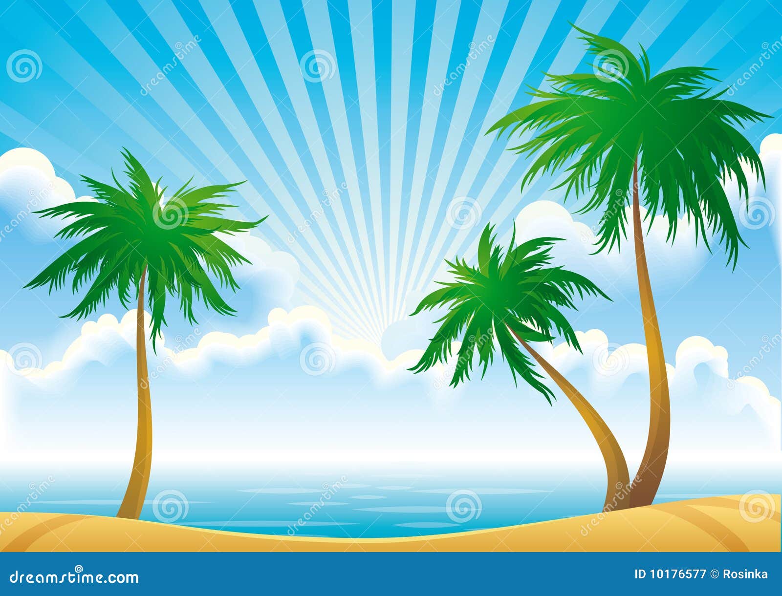 Vector morning coast stock vector. Illustration of rays - 10176577