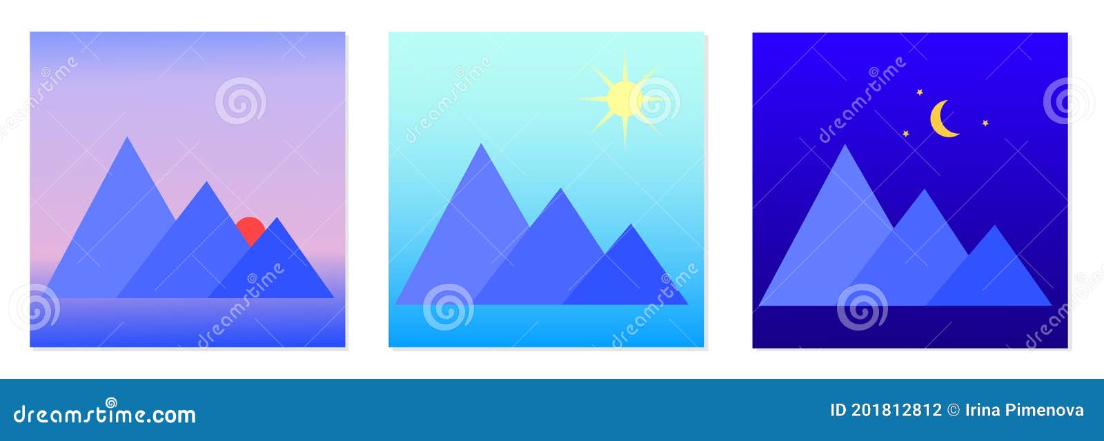 Vector Morning, Day, Night Icons. Isolated Vector Image ...