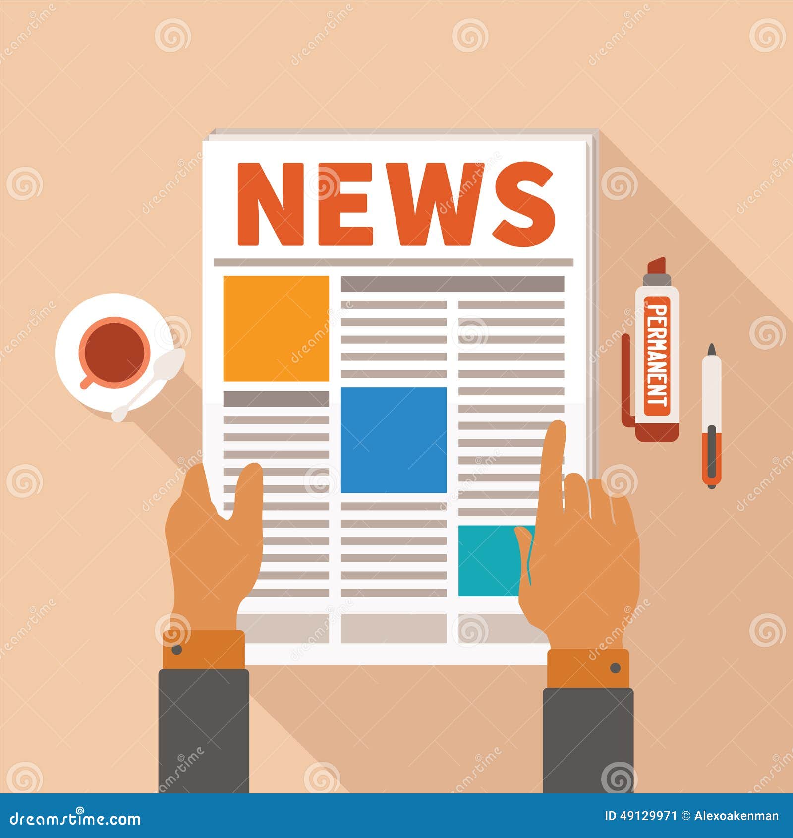 Vector Morning Newspaper Concept Stock Vector - Illustration of message ...