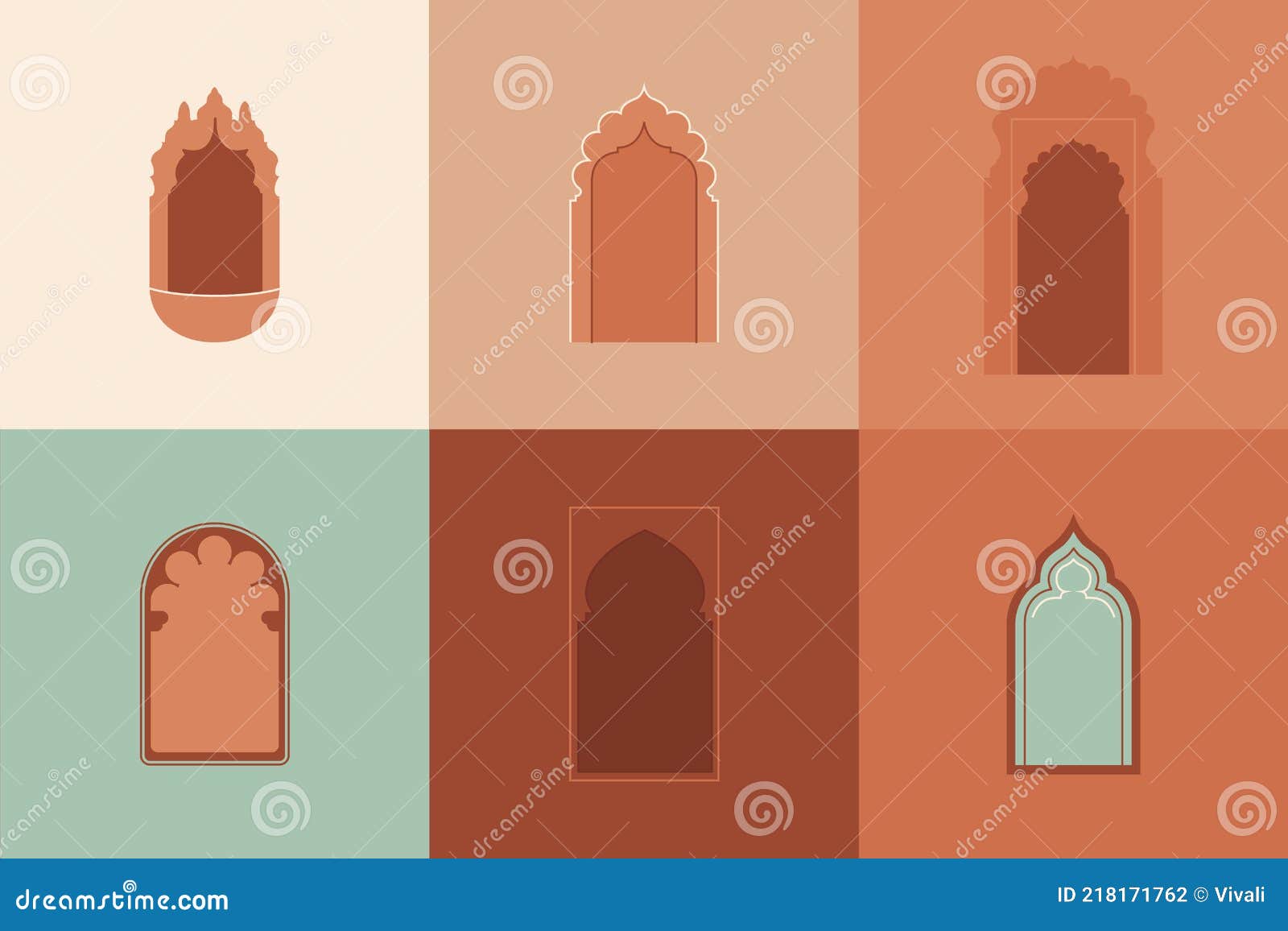 Vector Moroccan Shapes Set. Architectural Elements, Arabic Silhouettes ...