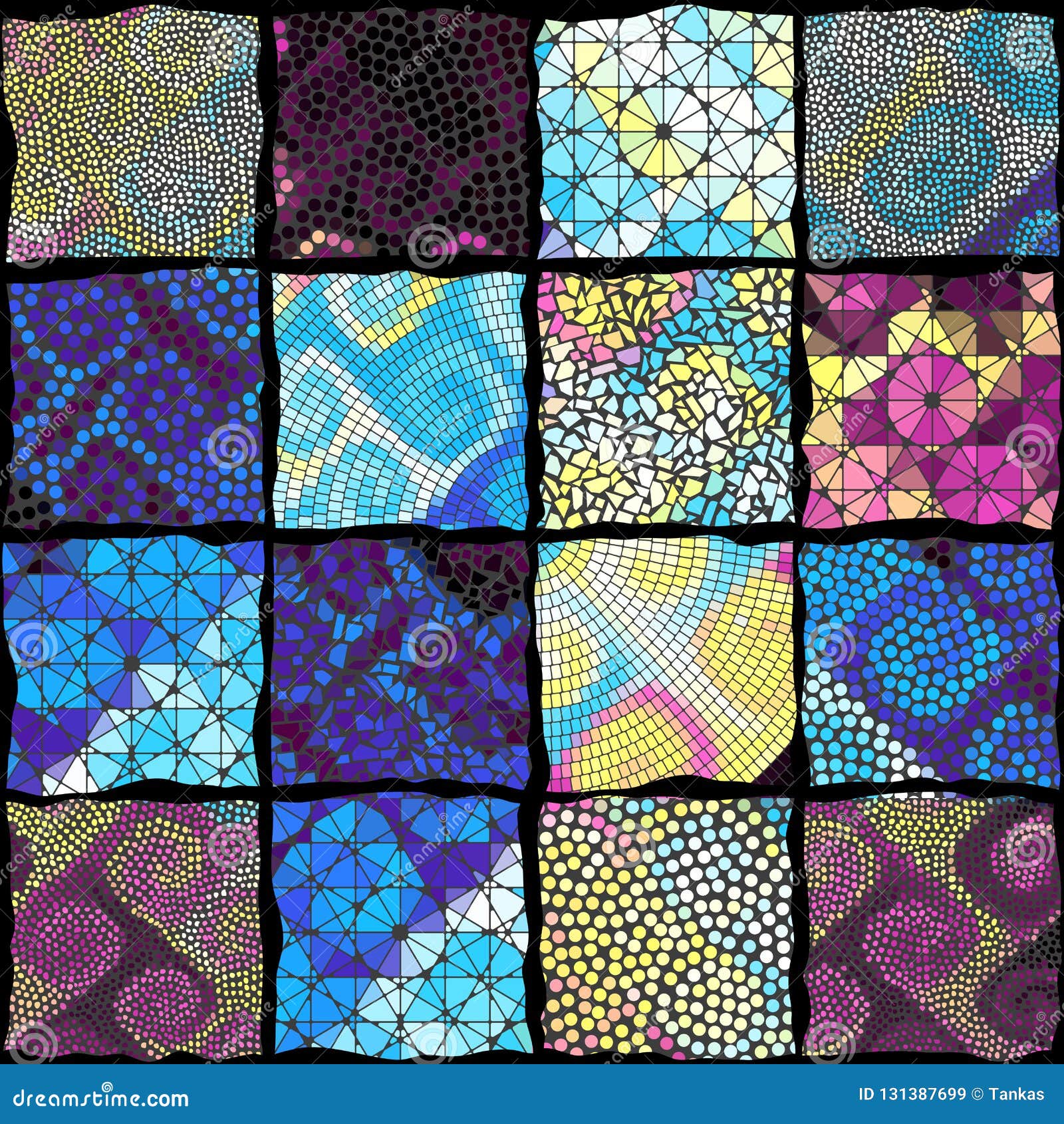 Vector Mosaic Art Pattern. Vector Mosaic Image Stock Vector ...