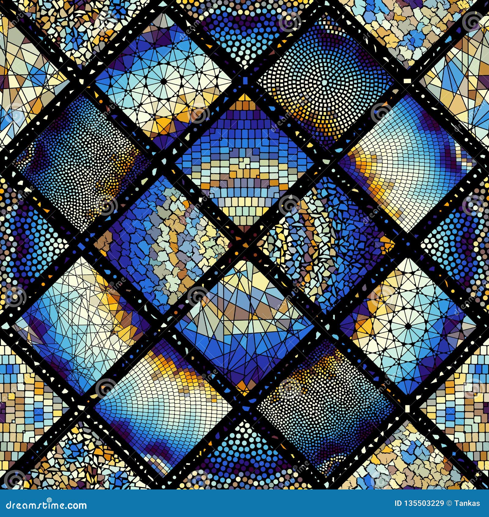 Vector Mosaic Art Pattern. Vector Mosaic Image Stock Vector ...