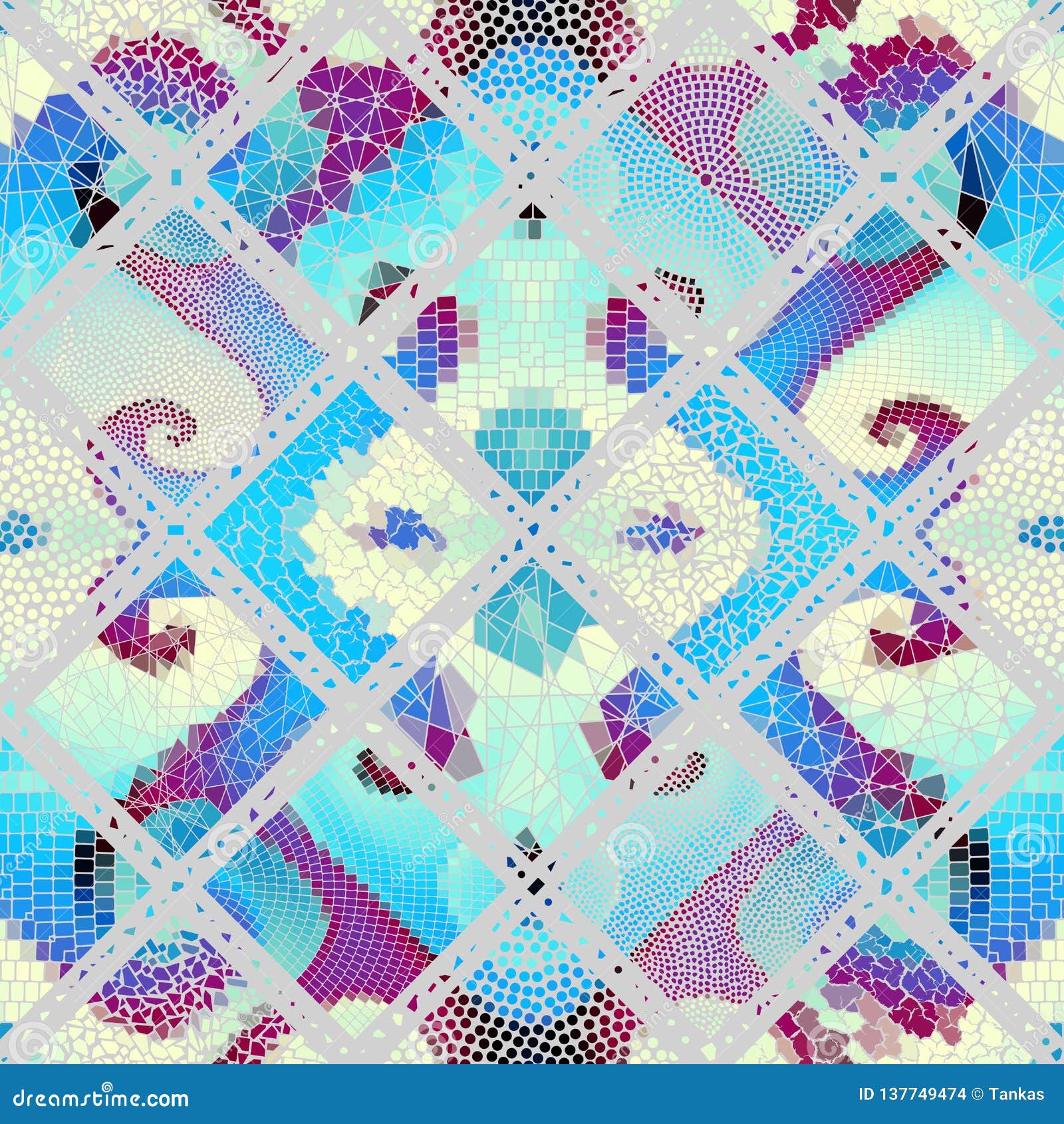 Vector Mosaic Art Pattern. Vector Mosaic Image Stock Vector ...