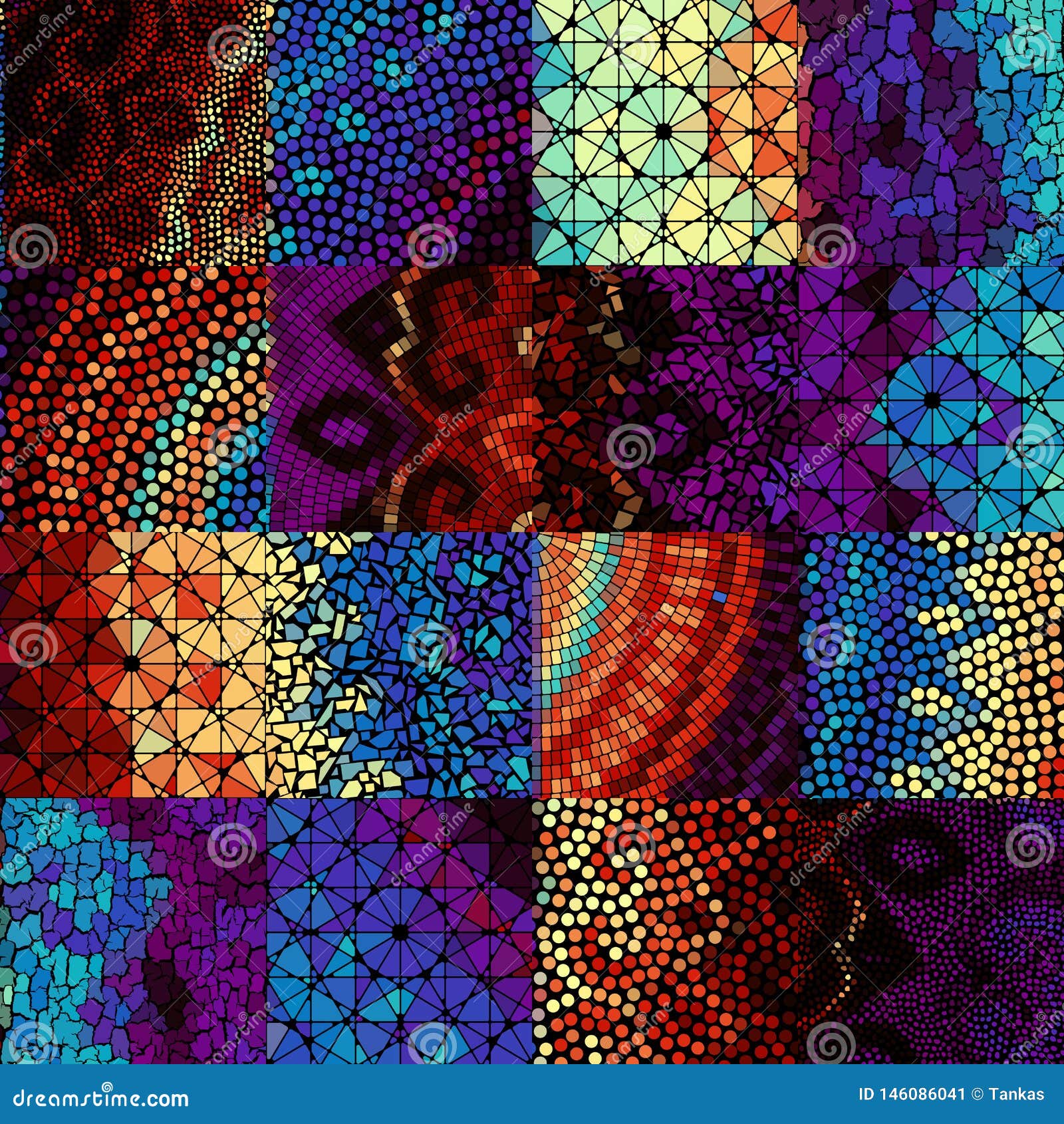 Vector Mosaic Art Pattern. Vector Mosaic Image Stock Vector ...