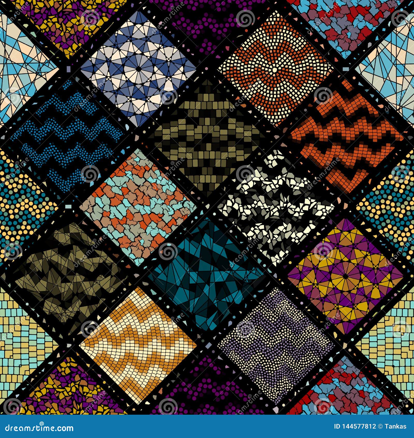 Vector Mosaic Art Pattern. Vector Mosaic Image Stock Vector ...