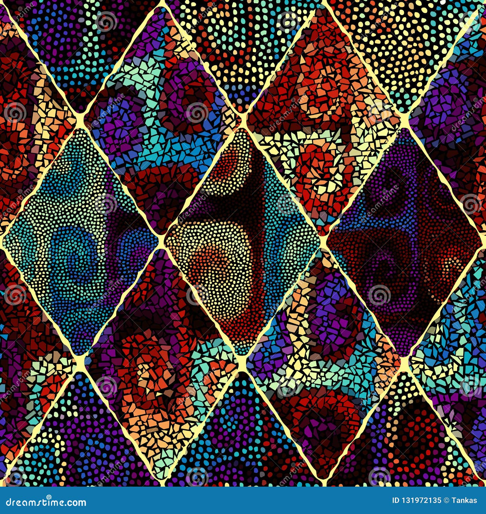 Vector Mosaic Art Pattern. Vector Mosaic Image Stock Vector ...