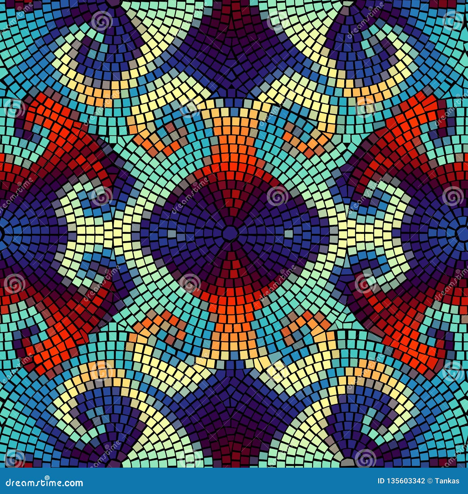 Vector Mosaic Art Pattern. Vector Mosaic Image Stock Vector - Illustration of masonry, splinter ...