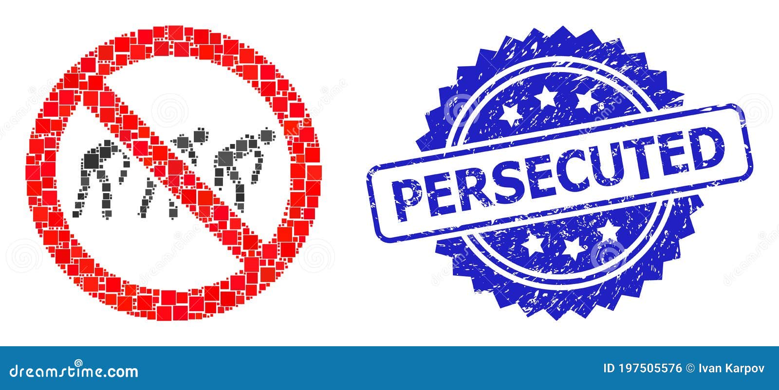 Scratched Persecution Stamp Seal And Military Camouflage Composition Of ...